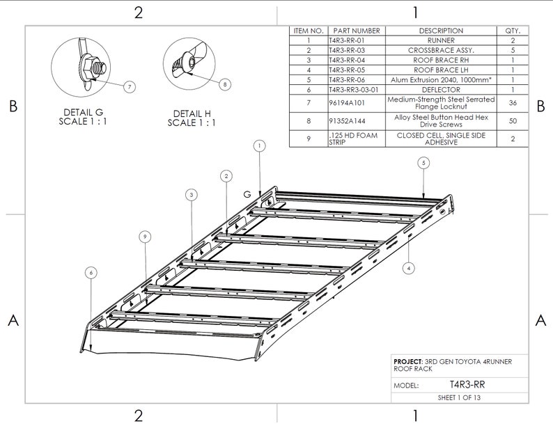 3rd Gen Toyota 4runner Premium Roof Rack Build Files - Etsy