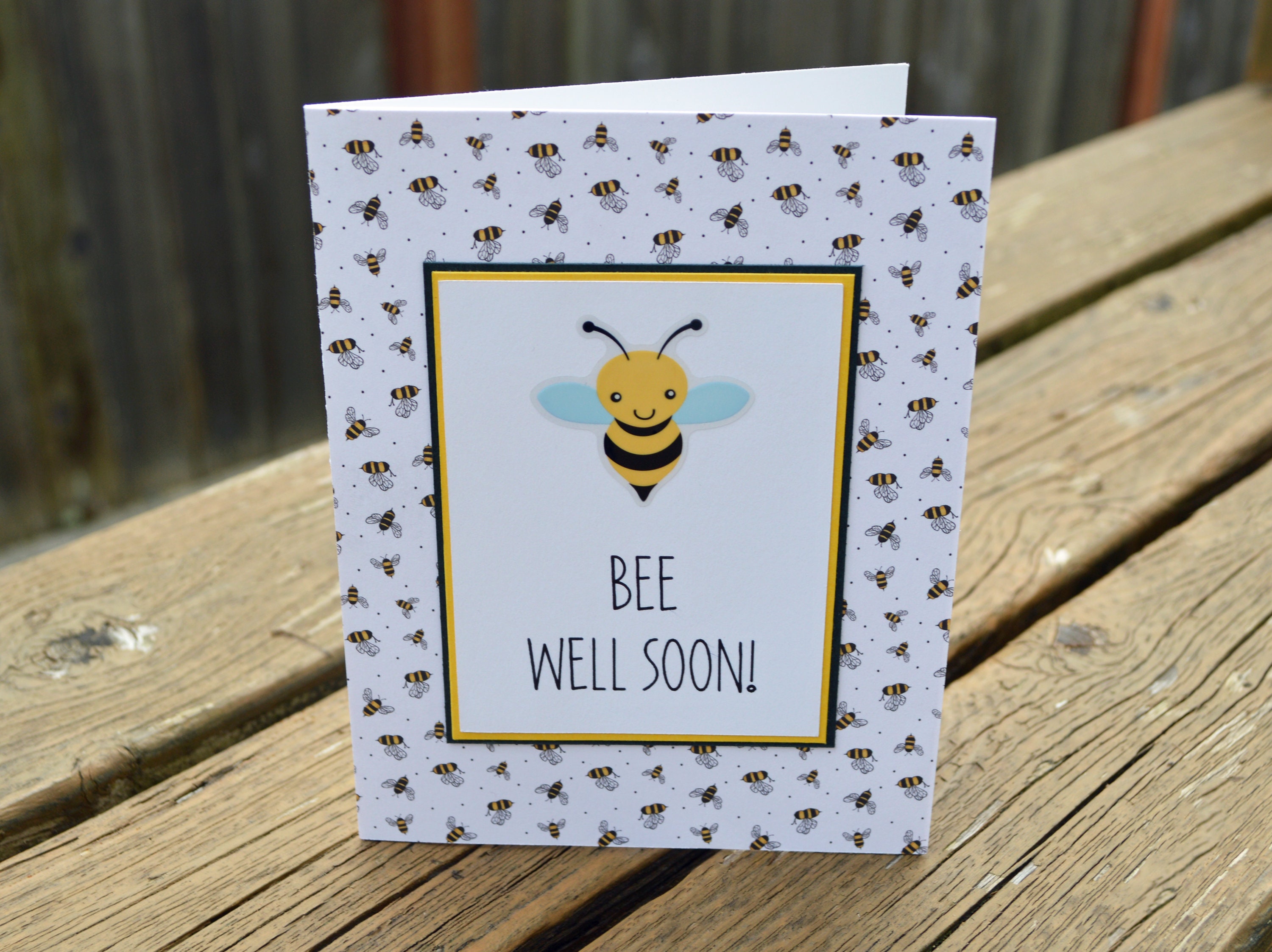 Bee Well Soon Pun Card - Etsy