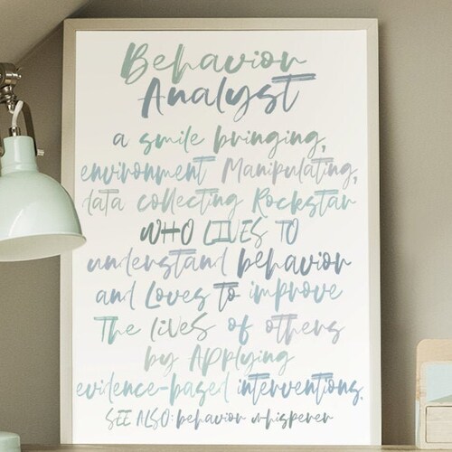 Behavior Analyst Definition Poster Behavior Analyst Quote - Etsy