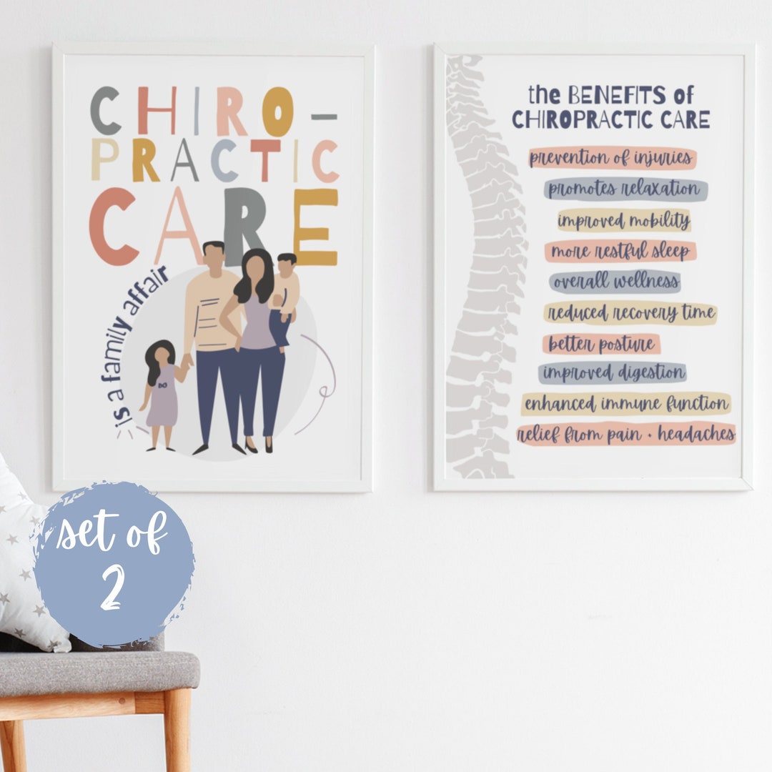 Set of 2 Chiropractic Posters, Unframed, Chiropractic Wall Art ...