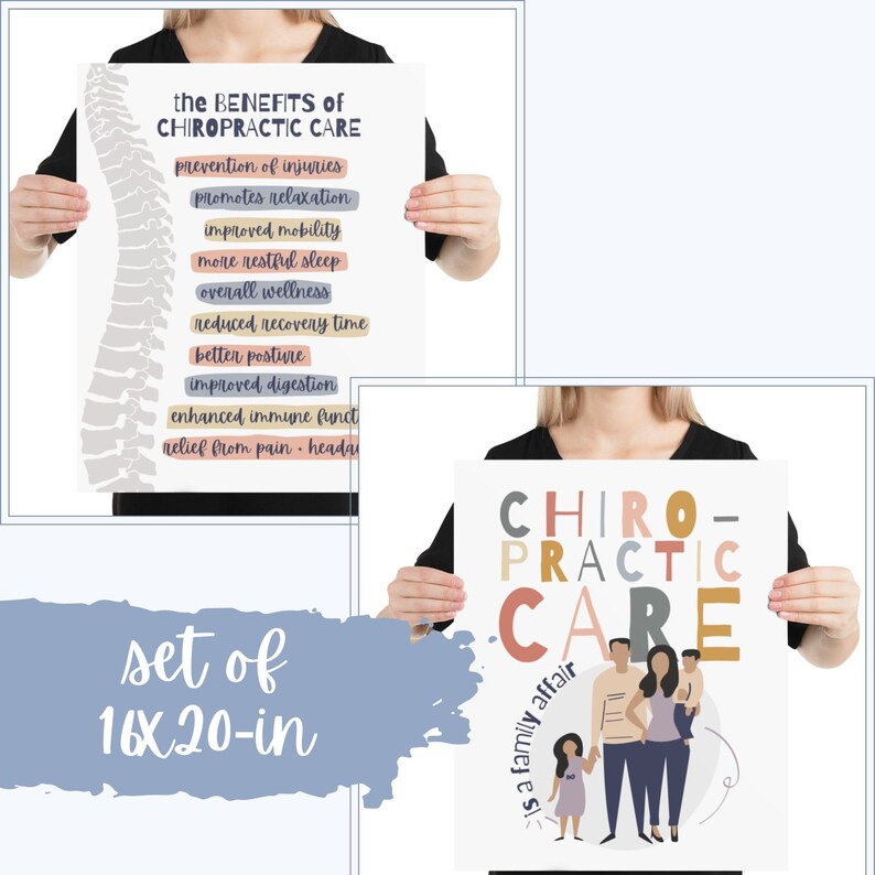 Set of 2 Chiropractic Posters Unframed Chiropractic Wall - Etsy