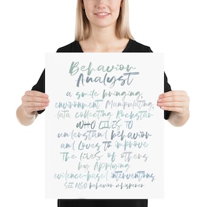 Behavior Analyst Definition Poster, Behavior Analyst Quote, Bcba Gift ...