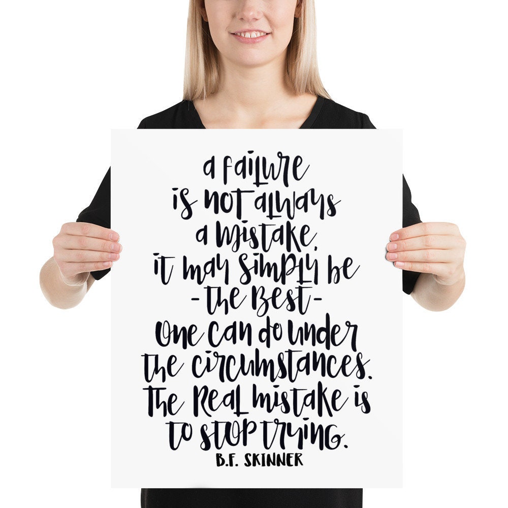 A Failure is Not Always a Mistake Aba Poster Bf Skinner - Etsy