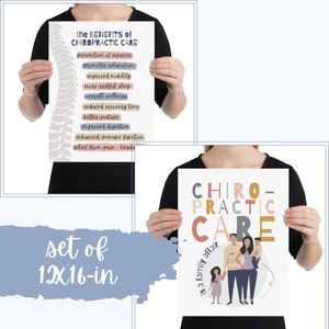 Set of 2 Chiropractic Posters, Unframed, Chiropractic Wall Art ...