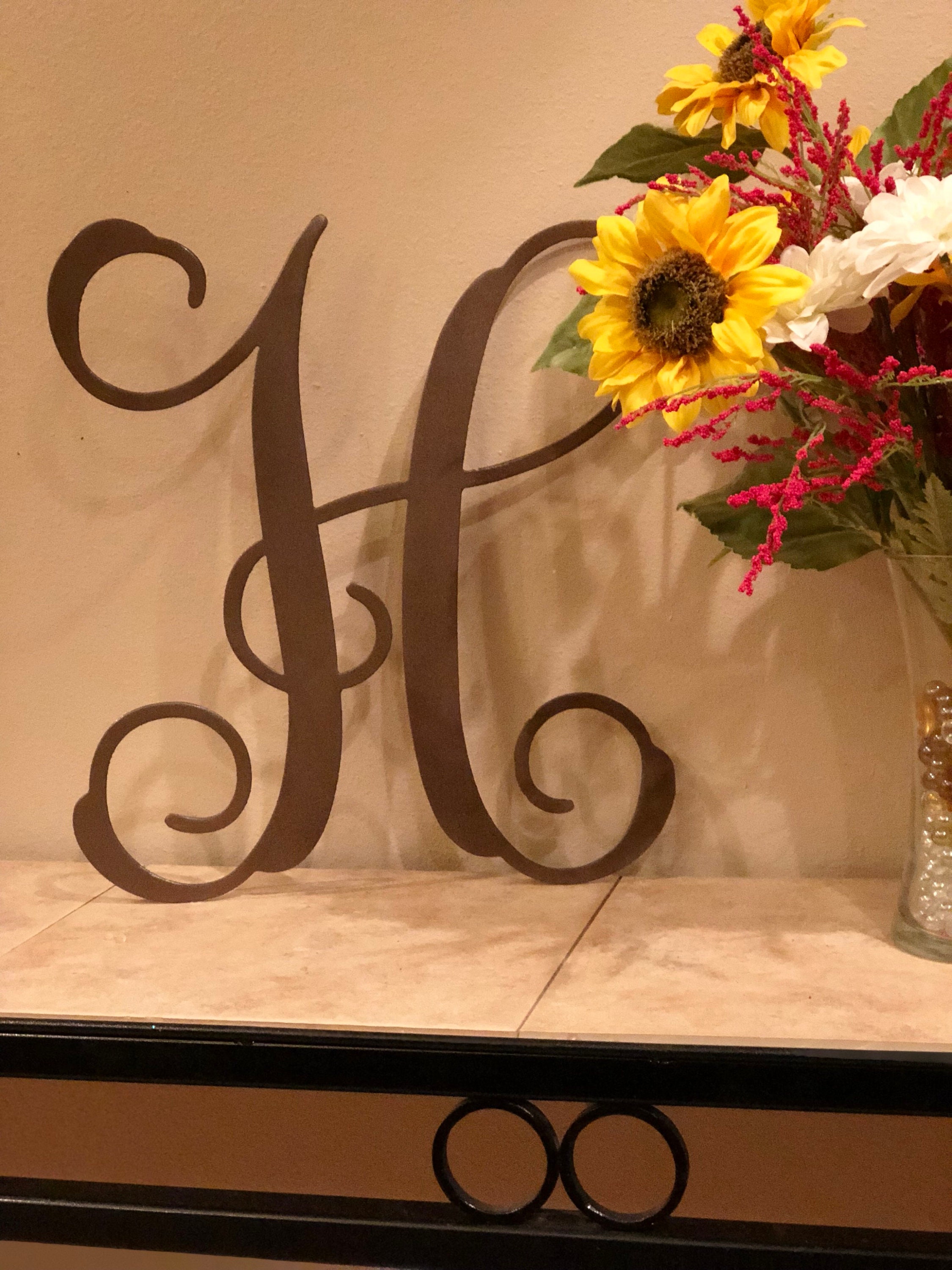 Monogram Letters - Monogram Sign - Metal Monogram Home Decor Sign ...