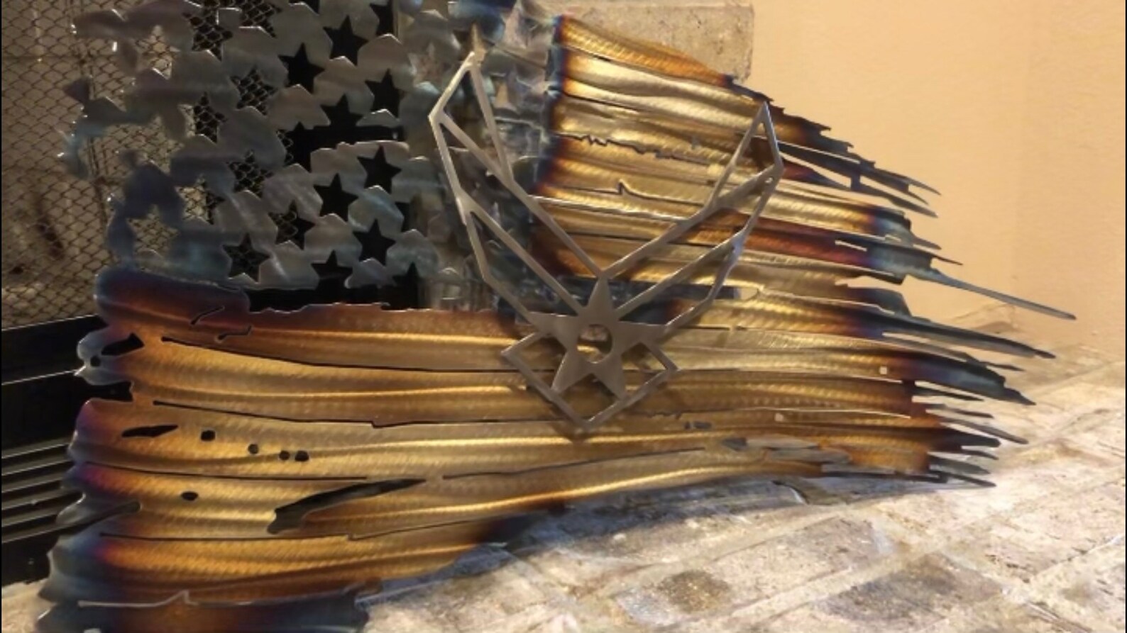 Tattered American Flag Air Force Metal Flag Metal Wall Art - Etsy