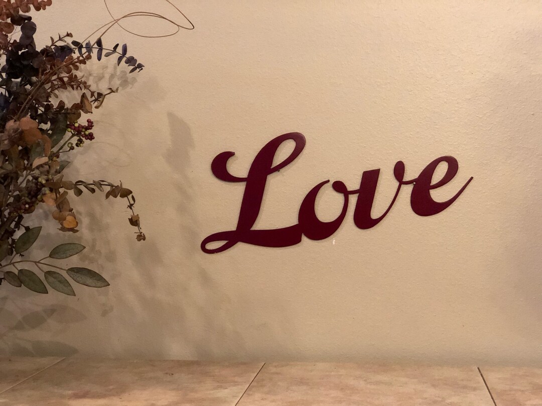 Love Sign, Metal Love Home Sign, Rustic Word Art Sign, Metal Wall Art ...