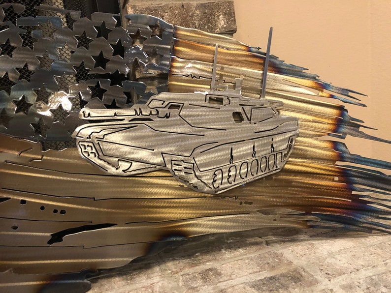 Abrams Tank Edition Tattered American Flag Metal Flag Metal - Etsy
