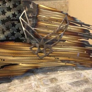 Tattered American Flag Air Force Metal Flag Metal Wall Art - Etsy