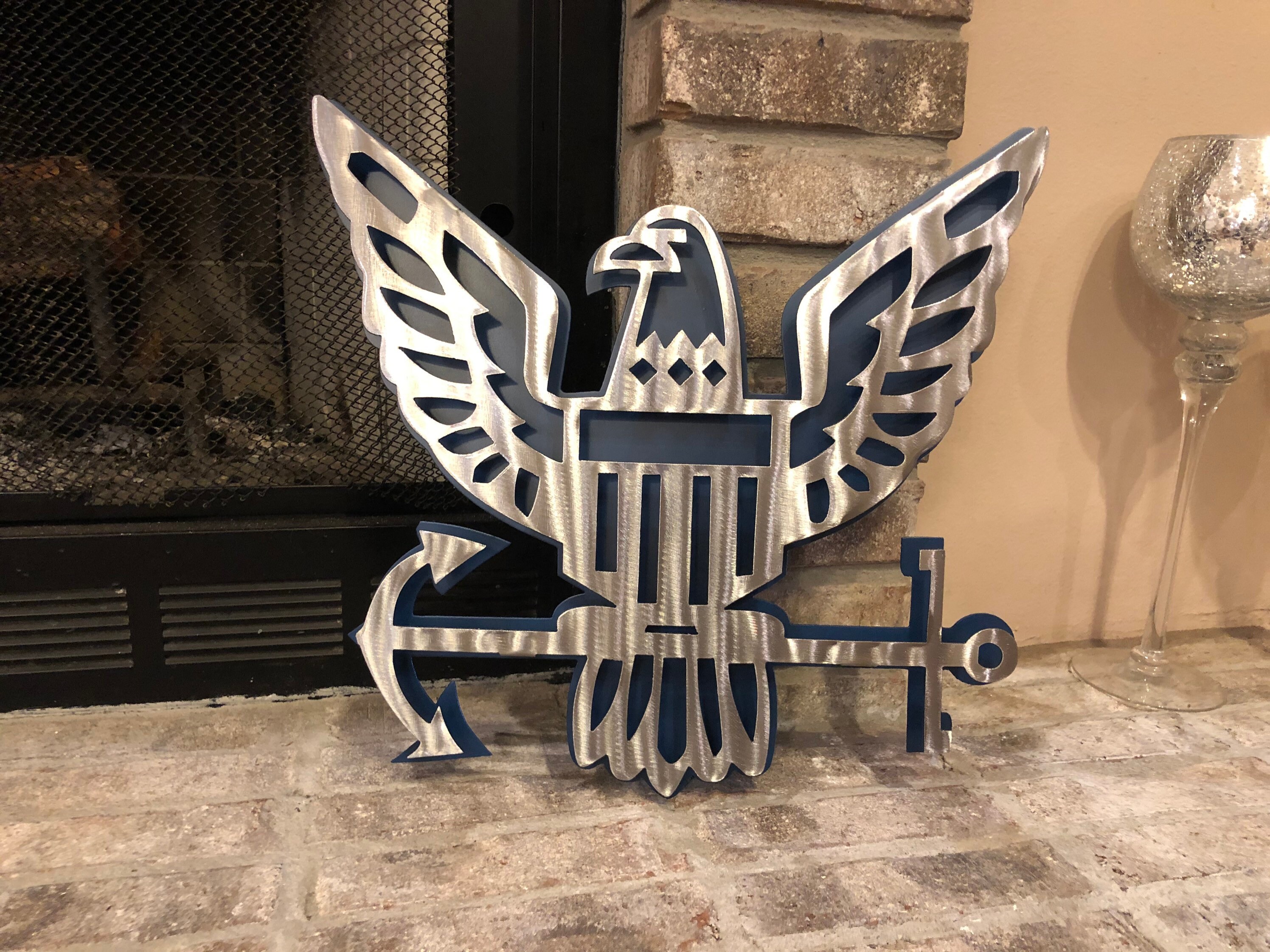 Navy Metal Wall Art, Military Logo, Home Decor - Etsy