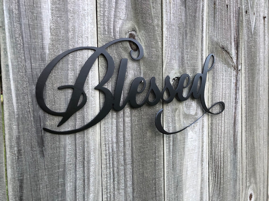 Blessed Word Art Metal Art Metal Wall Art Home Decor Metal - Etsy