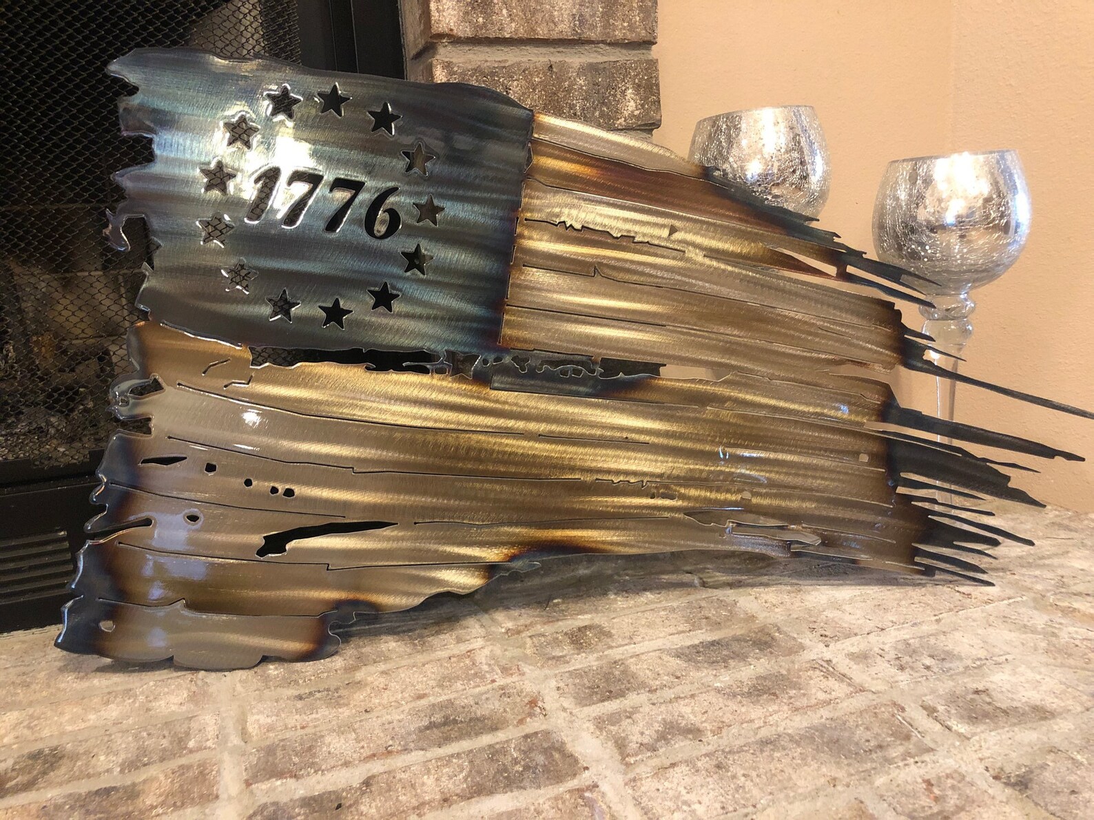 Betsy Ross Tattered American Flag Metal Flag Metal Wall - Etsy