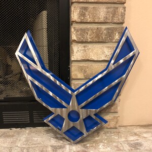 Air Force Logo, Military, Metal Art, Metal Wall Art, Home Decor, Metal ...