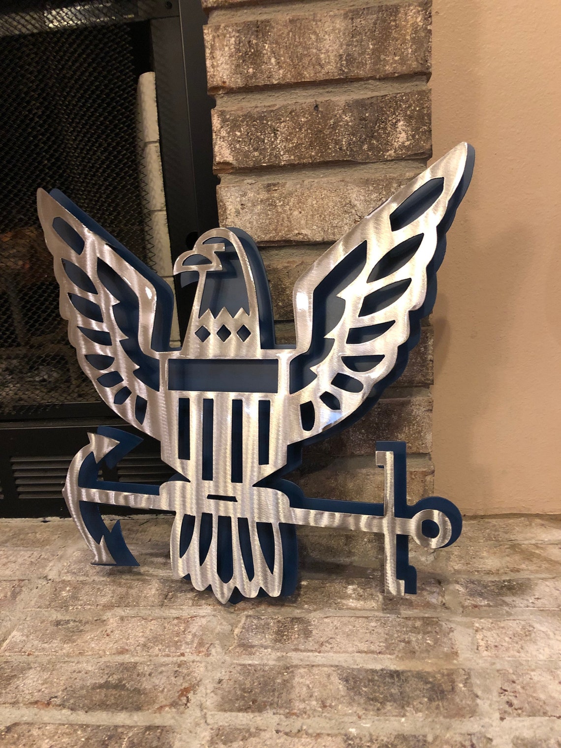 Navy Metal Wall Art, Military Logo, Home Decor - Etsy