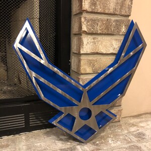 Air Force Logo, Military, Metal Art, Metal Wall Art, Home Decor, Metal ...
