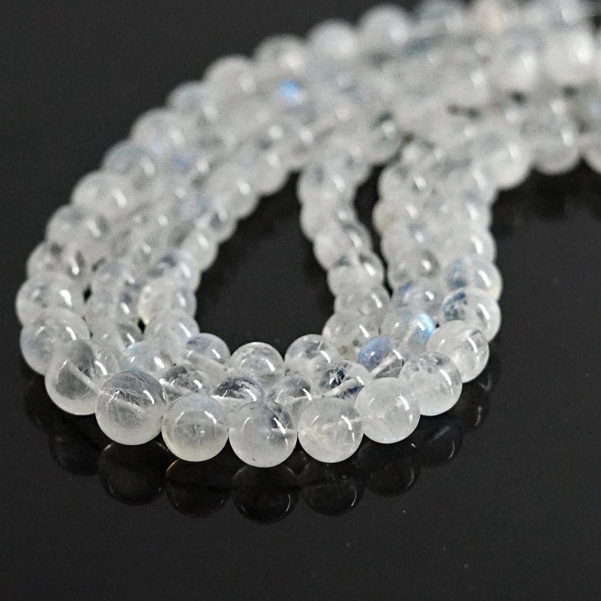 Rainbow Moonstone Smooth Round Shape Beads Natural Moonstone | Etsy