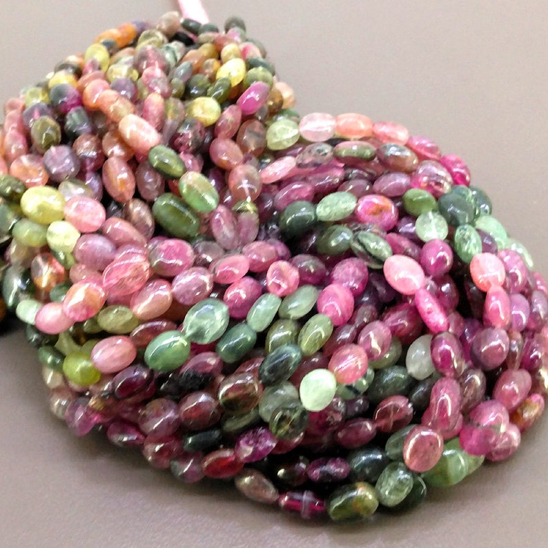 Multi-color Tourmaline Smooth Oval Shape Beads Natural - Etsy