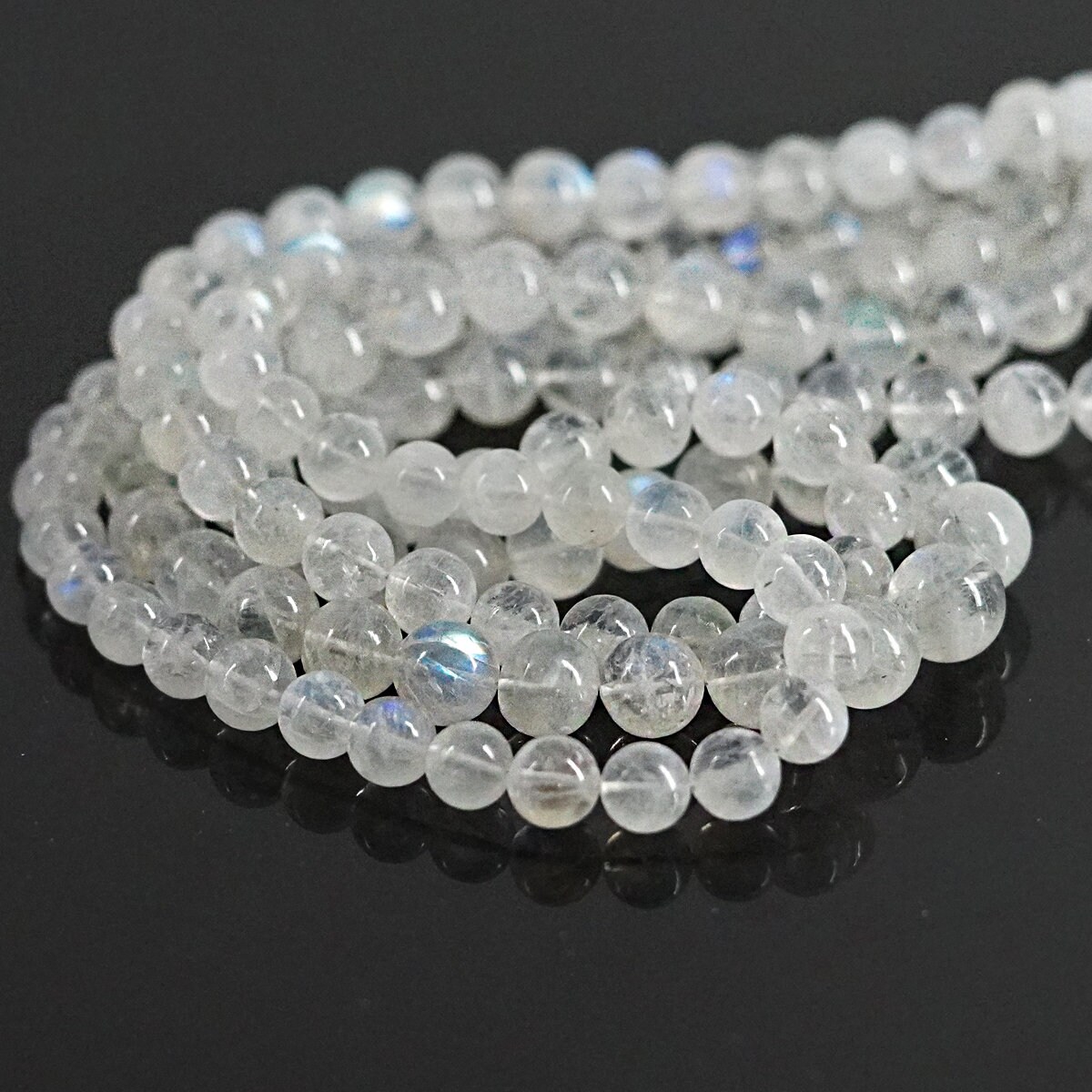 Rainbow Moonstone Smooth Round Shape Beads Natural Moonstone | Etsy