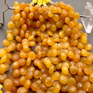 Orange Chalcedony Faceted Heart Shape Beads, Natural Chalcedony ...