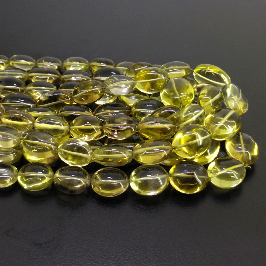 Olive Quartz Smooth Oval Shape Beads Natural Olive Quartz | Etsy