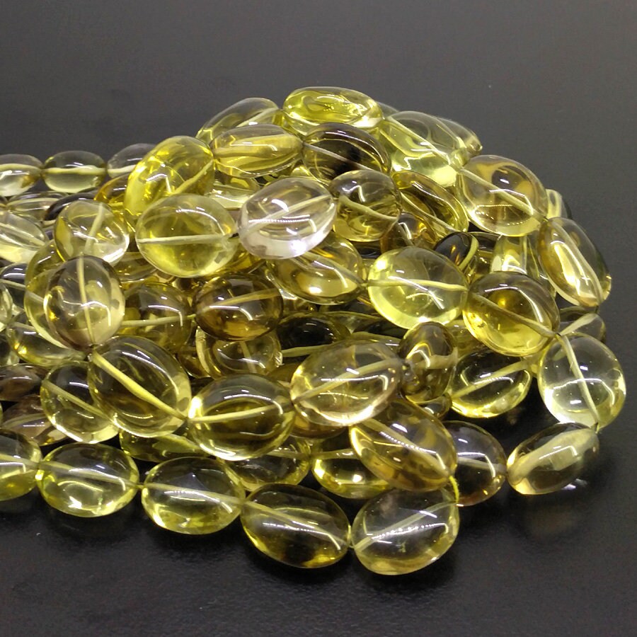 Olive Quartz Smooth Oval Shape Beads Natural Olive Quartz | Etsy