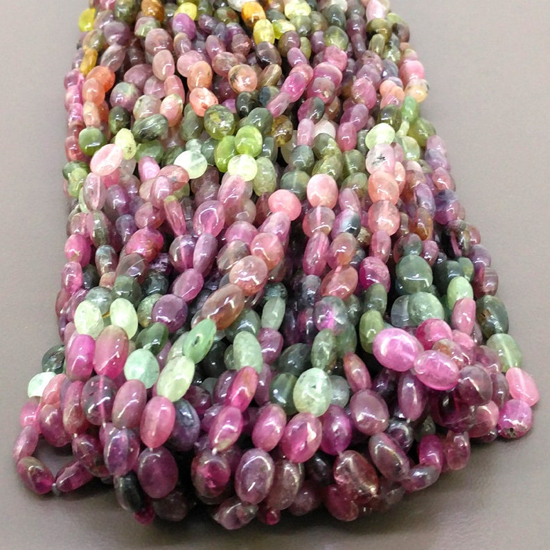 Multi-color Tourmaline Smooth Oval Shape Beads Natural - Etsy
