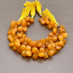 Orange Chalcedony Faceted Heart Shape Beads, Natural Chalcedony ...