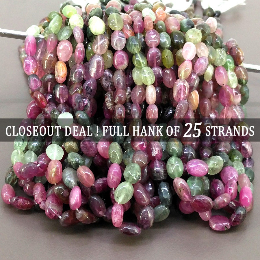 Multi-Color Tourmaline Smooth Oval Shape Beads Natural | Etsy