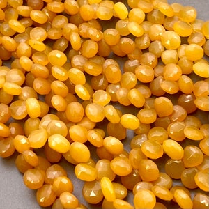 Orange Chalcedony Faceted Heart Shape Beads, Natural Chalcedony ...