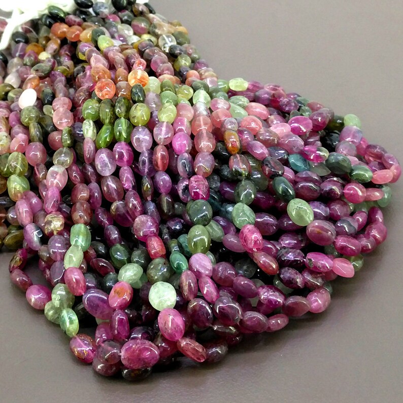 Multi-color Tourmaline Smooth Oval Shape Beads Natural - Etsy