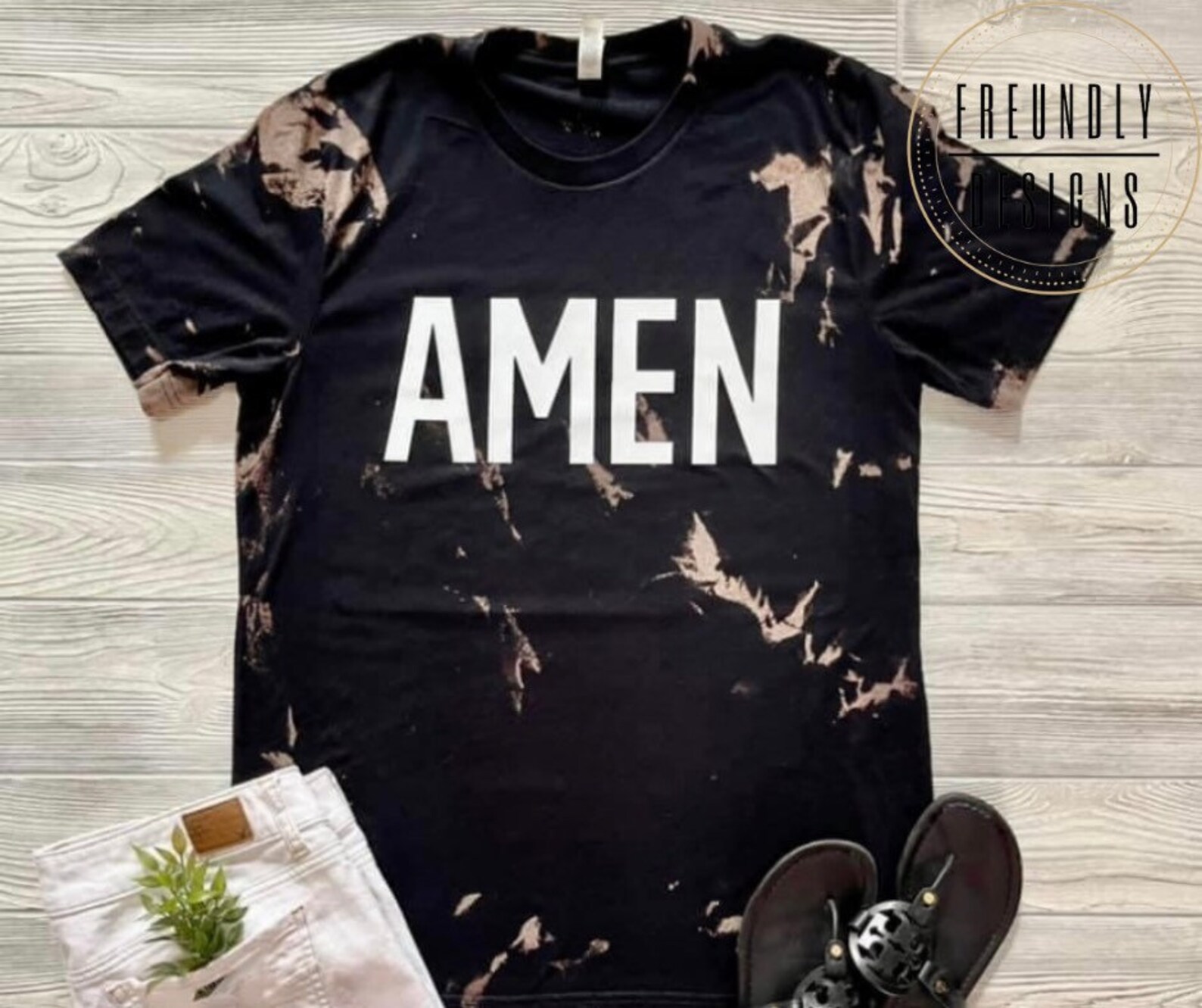 Amen Bleached Shirt, Amen Christian Faith T Shirt, Amen Graphic Tee ...