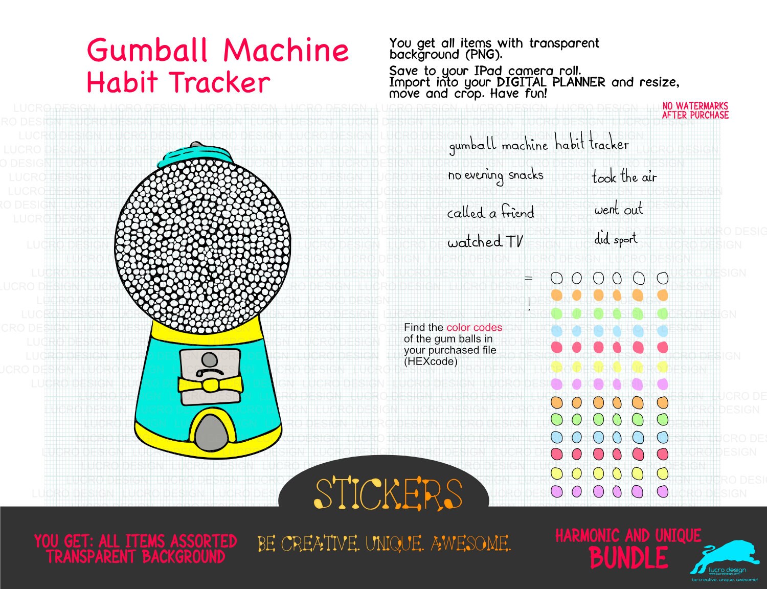 Gumball Maschine Gewohnheit Tracker Goodnotes Digitale Planer Bujo ...
