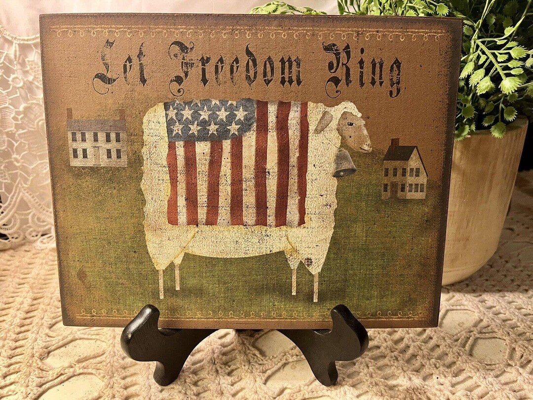 Prim Patriotic Sheep Flag Folk Art Primitive Handcrafted - Etsy