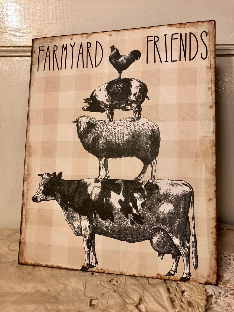 Farmyard Friends, Rustic, Farmhouse HANDCRAFTED Sign / Plaque - Etsy