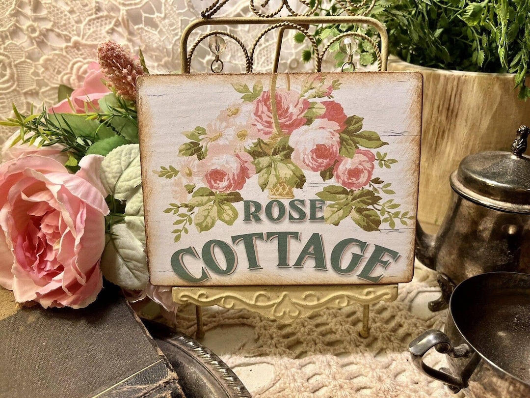 Rose Cottage Shabby Chic. Mini Handcrafted Plaque / Sign - Etsy