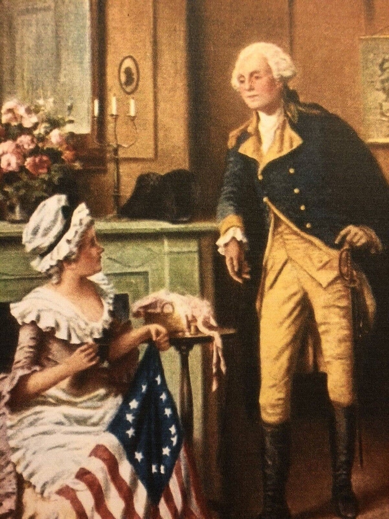 American Flag Betsy Ross & George Washington Handcrafted - Etsy