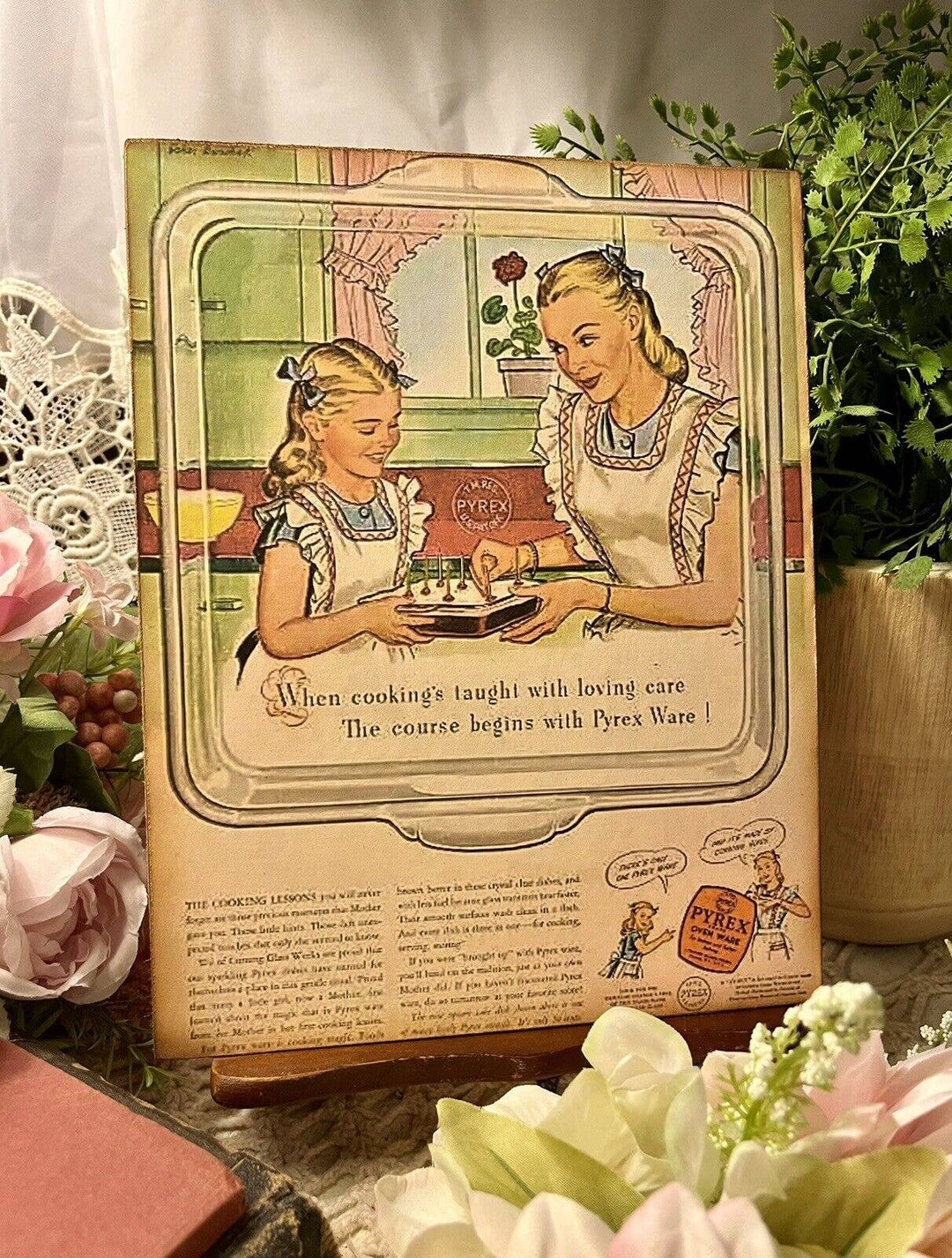 Pyrex Girl, Retro Advertisement, Kitschy Handcrafted Plaque / Sign #6 ...