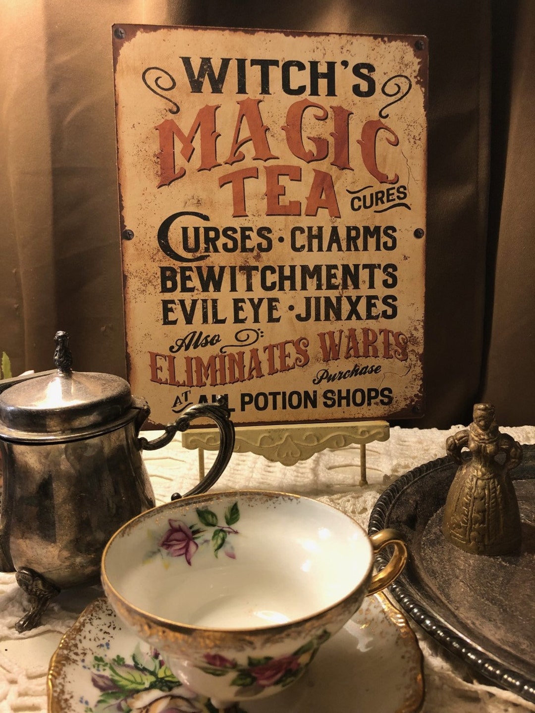 Witch's Magic Tea, Potions Cures, Vintage Style Advertisement ...