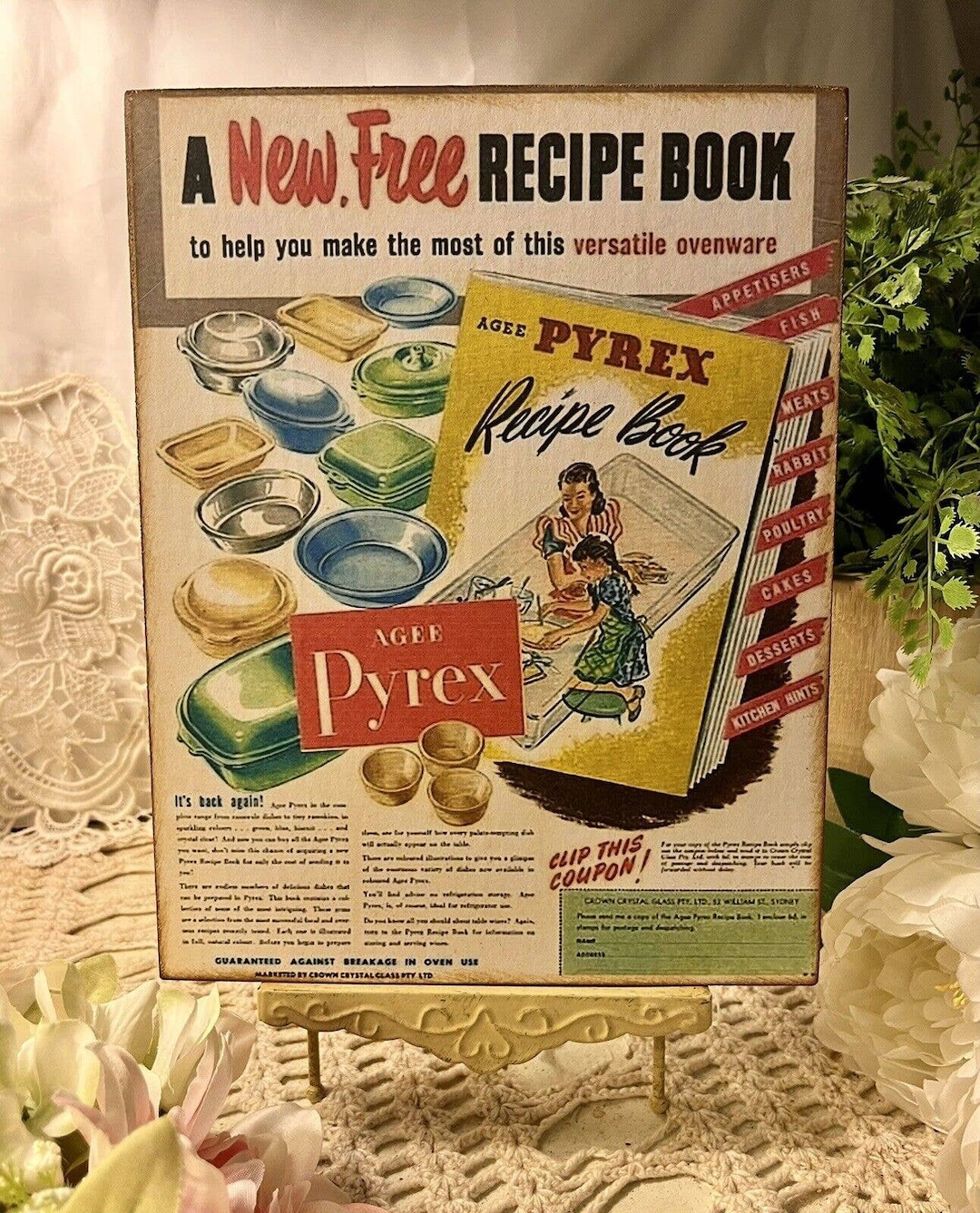 Pyrex Retro Advertisement, Kitschy Handcrafted Plaque / Sign #9 - Etsy