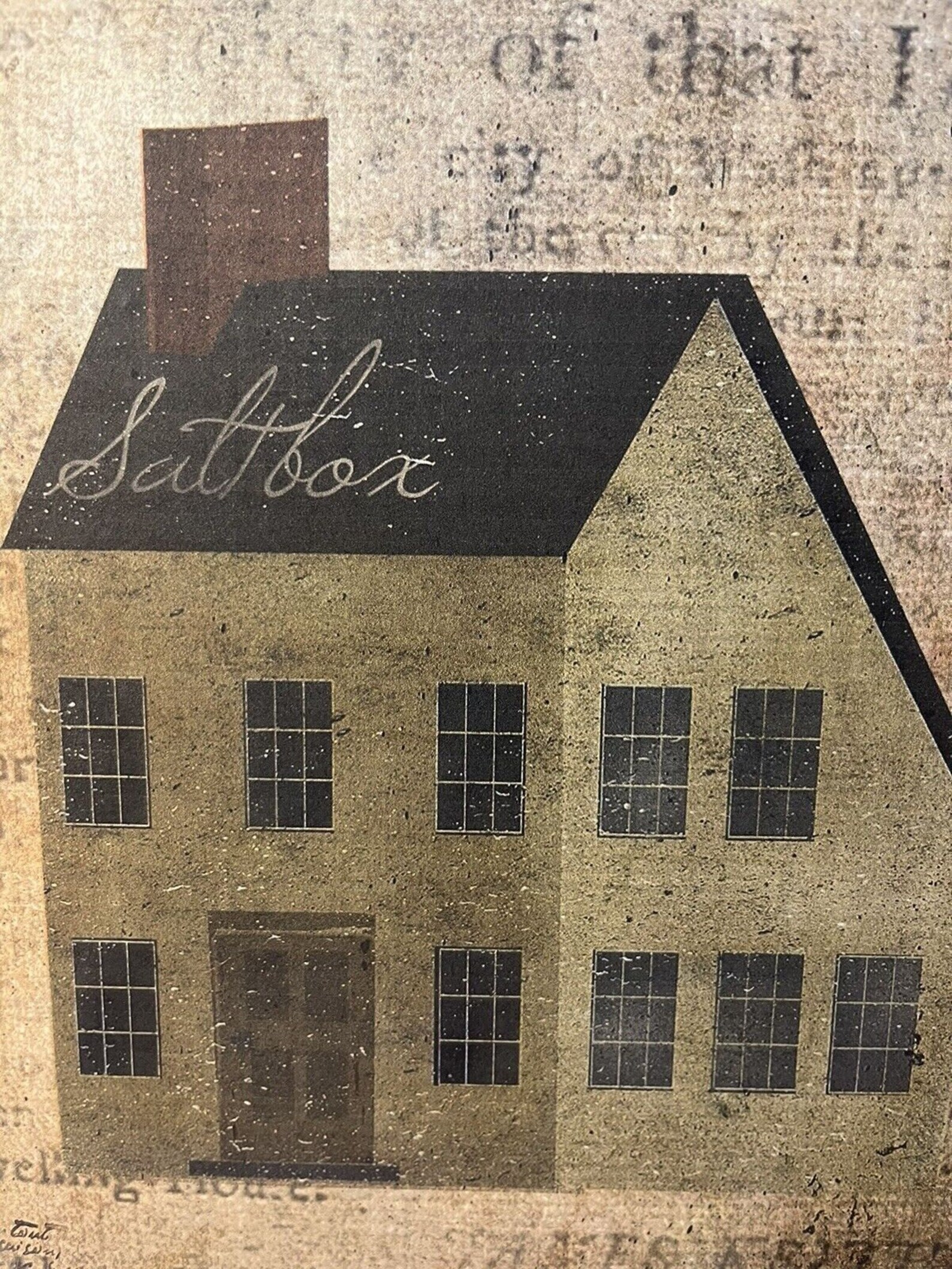 Primitive House, Folk Art, Saltbox House, Handcrafted Plaque / Sign #3 ...