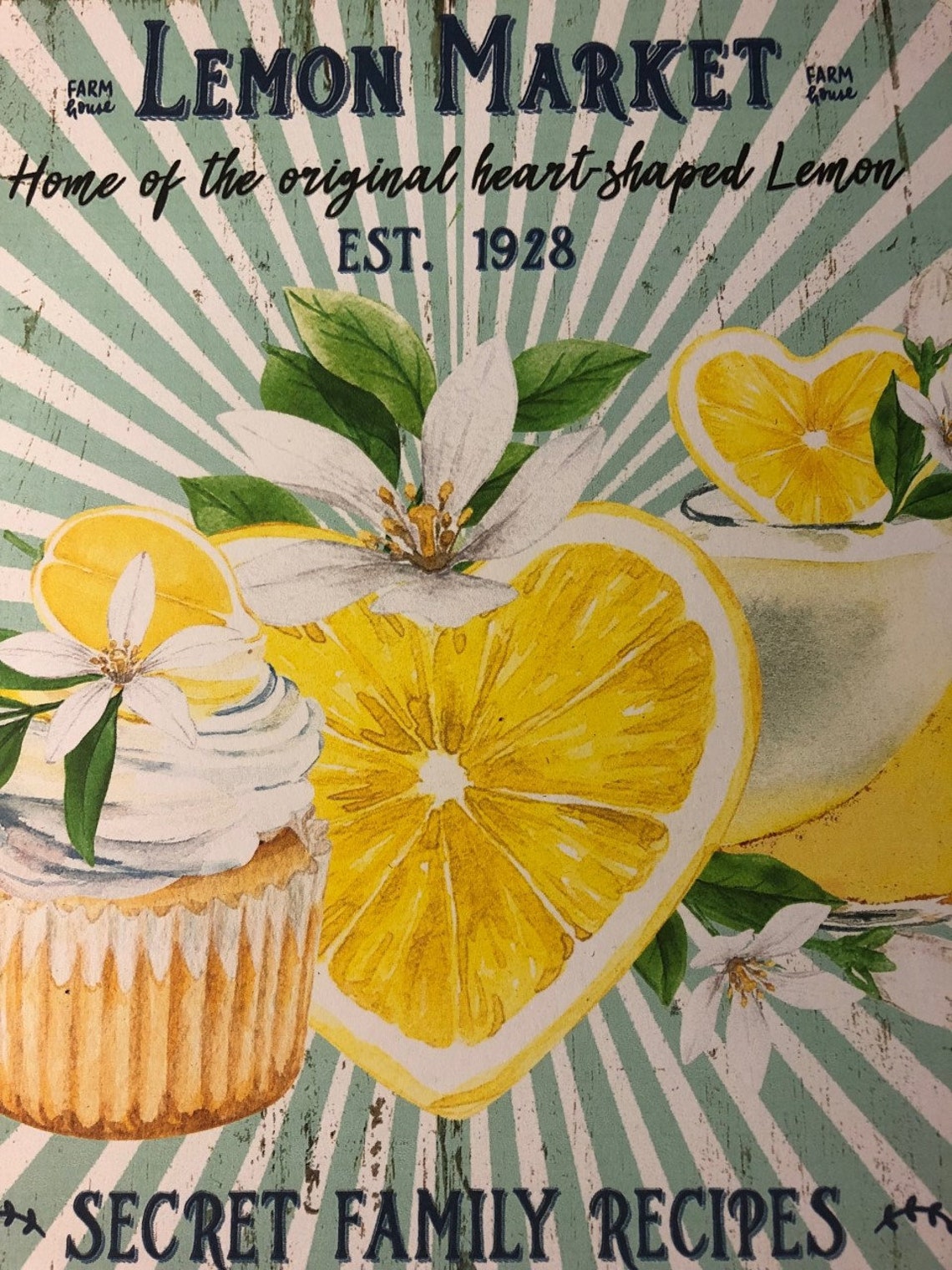 Lemon Market, Heart Shaped Lemon, Wall Art, Handcrafted Plaque / Sign ...
