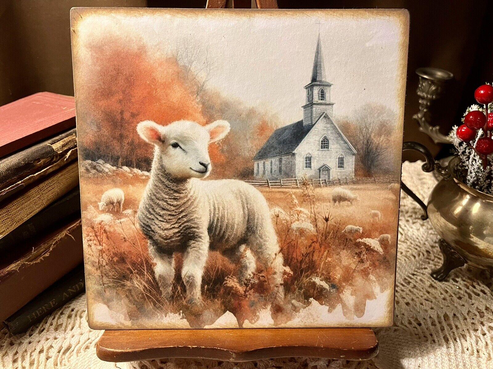 Church, Sheep Lamb, Handcrafted Plaque / Sign - Etsy