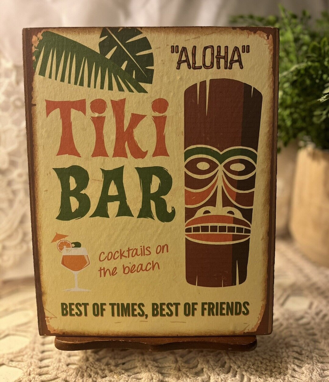 Tiki Bar, Aloha, Cocktails, Beach, Retro Handcrafted Plaque / Sign #2 ...
