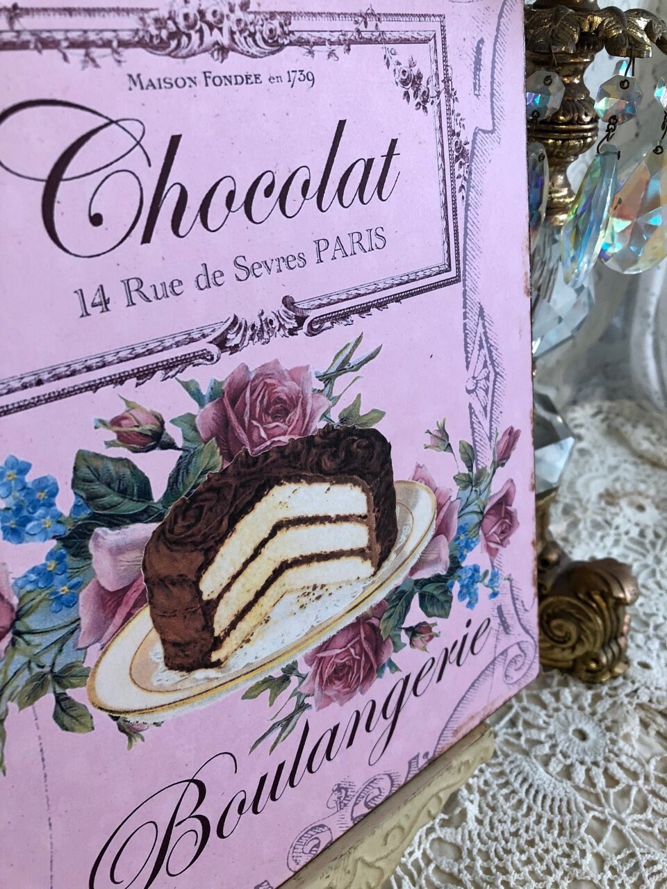 French Chocolate Cake Paris Bakery Handcrafted Plaque / Sign | Etsy