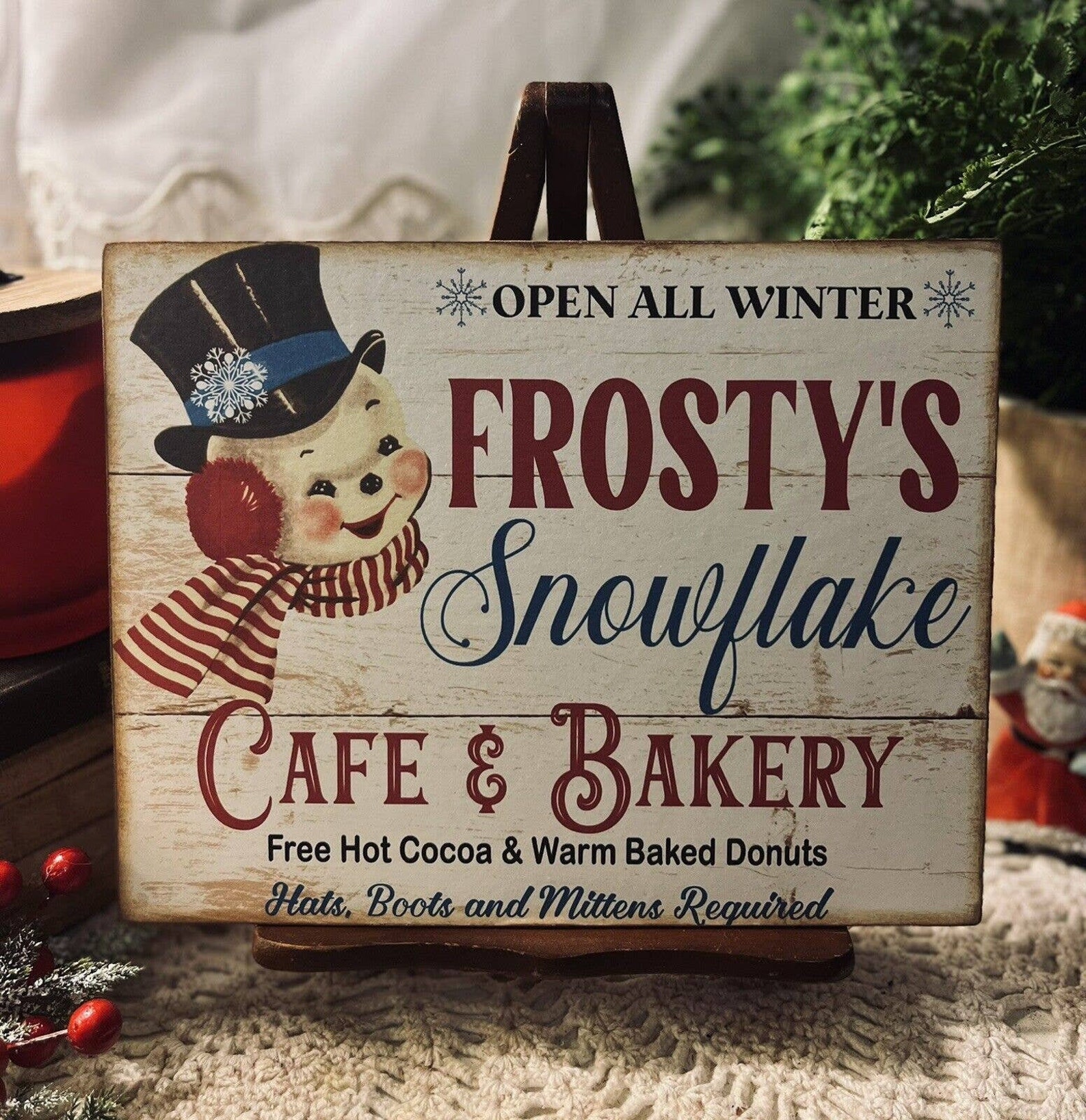 Frosty's Snowflake Cafe & Bakery Winter Snowman - Etsy