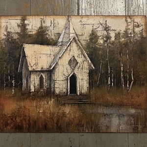 Church Chapel, Primitive Folk Art, Handcrafted Plaque / Sign #10 - Etsy