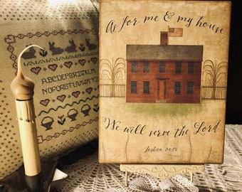 Handmade Primitive Sheep Wool & Flax Folk Art Plaque / Sign A | Etsy