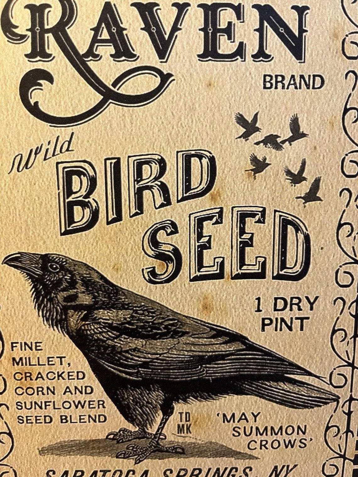 Edgar Allan Poe Handcrafted Plaque Sign, Raven Bird Seed Apothecary ...