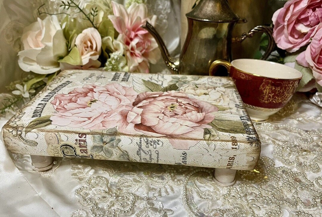 Book Riser, Peony Beauty, Shabby Chic Paris Cottage Romantic Decor 7 - Etsy