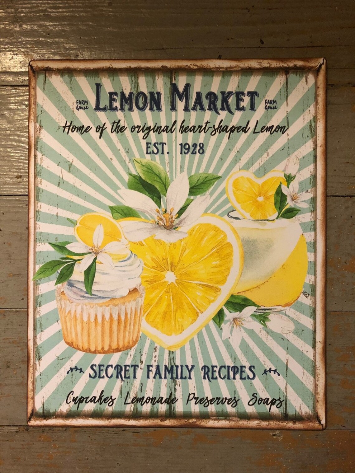 Lemon Market, Heart Shaped Lemon, Wall Art, Handcrafted Plaque / Sign ...